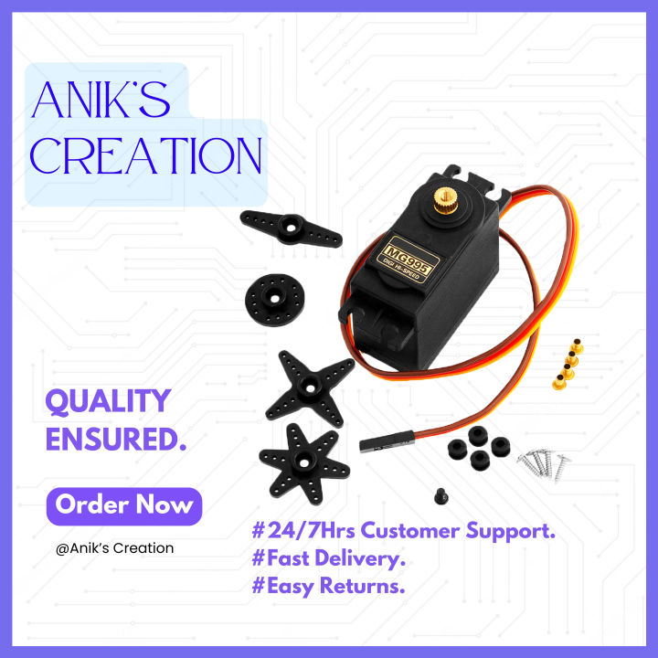 MG995 Metal Gear Servo Motor For Arduino Or RC Aircraft | Daraz.com.bd