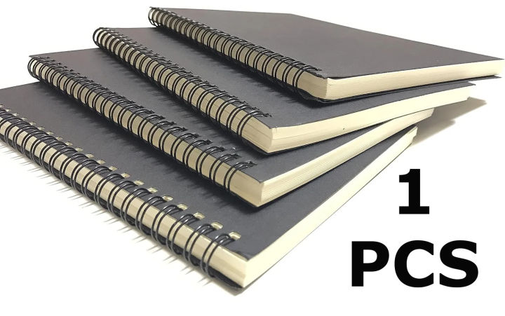 Papertree Spiral Sketch Notebook Black Cover White Blank Paper ...