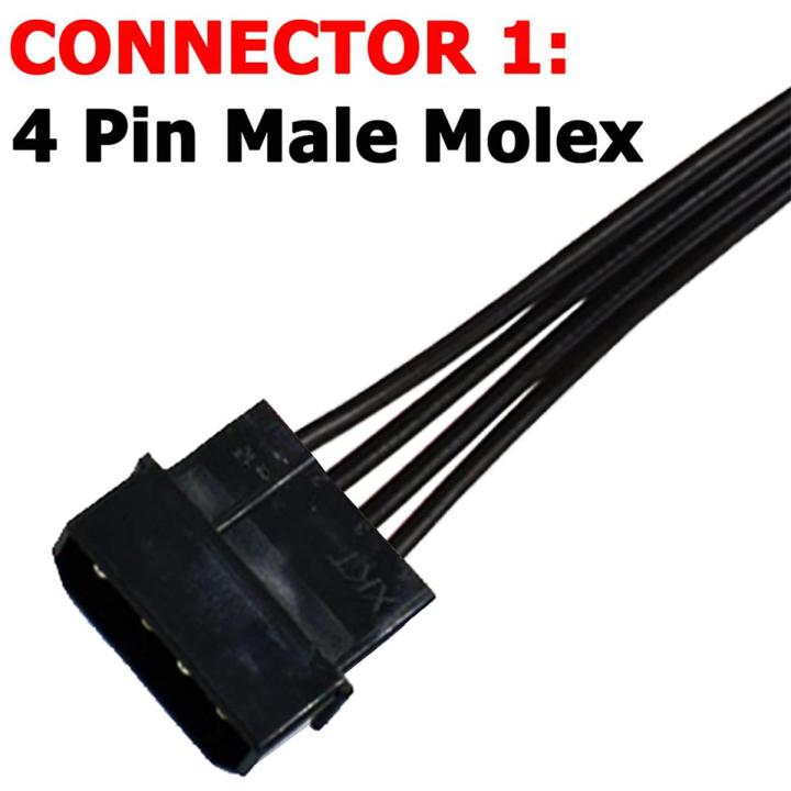 Molex IDE 4 Pin Male to 15 Pin Female SATA Converter Adapter Cable Hard ...