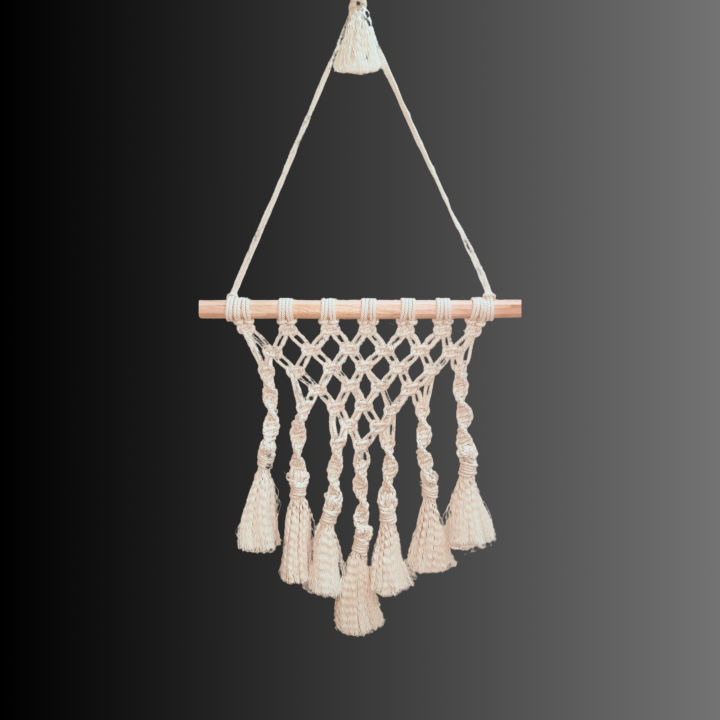 Wall decoration macrame for home & Office, 1 pcs, made with wood ...