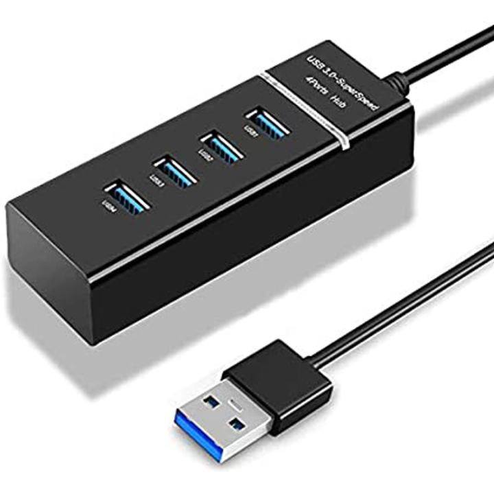 Usb Hub Splitter 3.0- Black Non Slip Ultra Slim High Speed Portable Usb ...