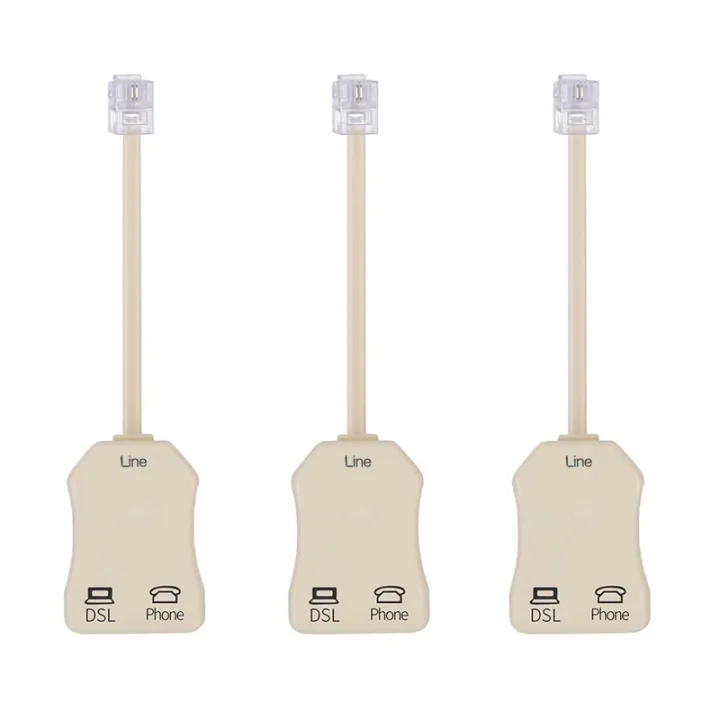 3Pcs DSL Phone Splitter for Phone Line Phone Jack Splitter In-Line DSL ...