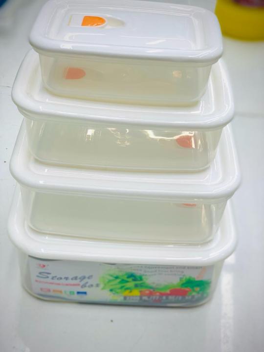 Oven proof plastic Containers set airtight lock lid. 4 pcs Set | Daraz ...