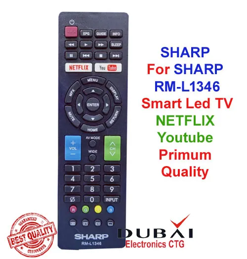 Remote Control For Sharp Smart Led Tv Remote, Netflix &YouTube Option. | Daraz.com.bd