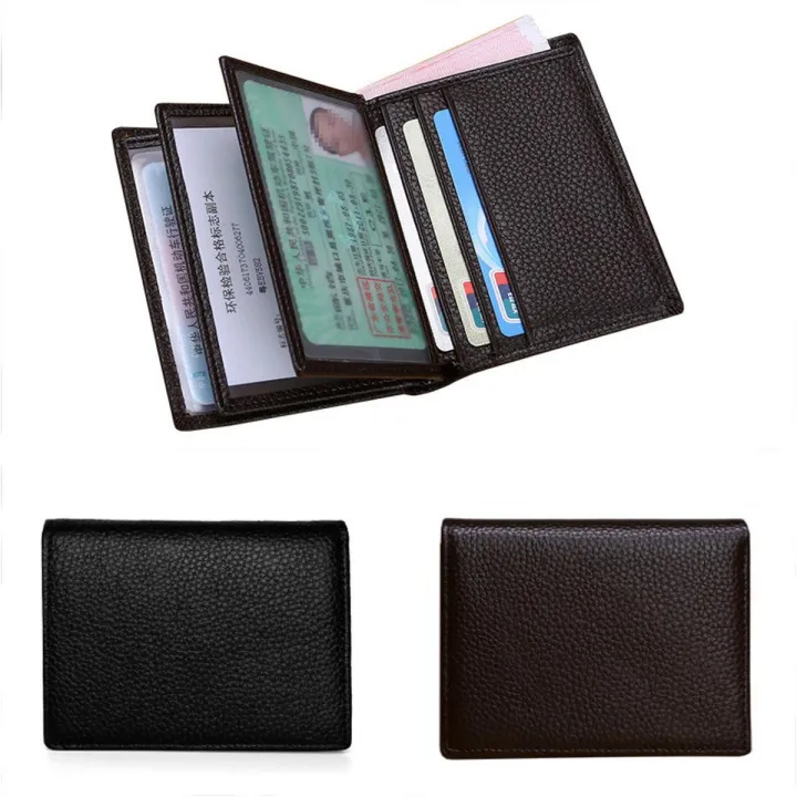 Multifunctional Leather Wallet Driving License Bag Document Card Holder ...