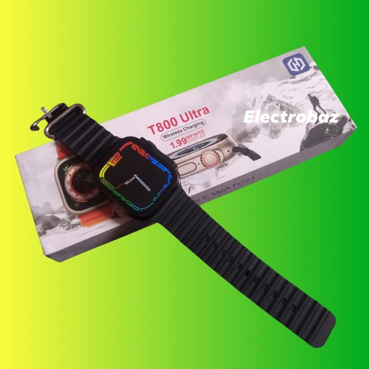 T800 Ultra Original Smart Watch Black Color with Bluetooth Calling ...