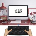 2.4G Wireless Mini Trackball Keyboard Air Mouse Decent Design Handheld ...