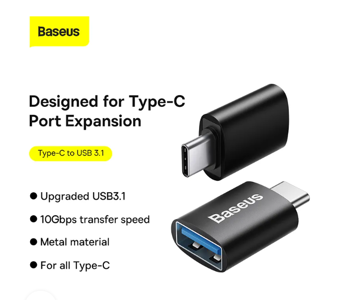 Baseus OTG Ingenuity Series Mini OTG Adaptor Type-C to USB-A 3.1 Black ...