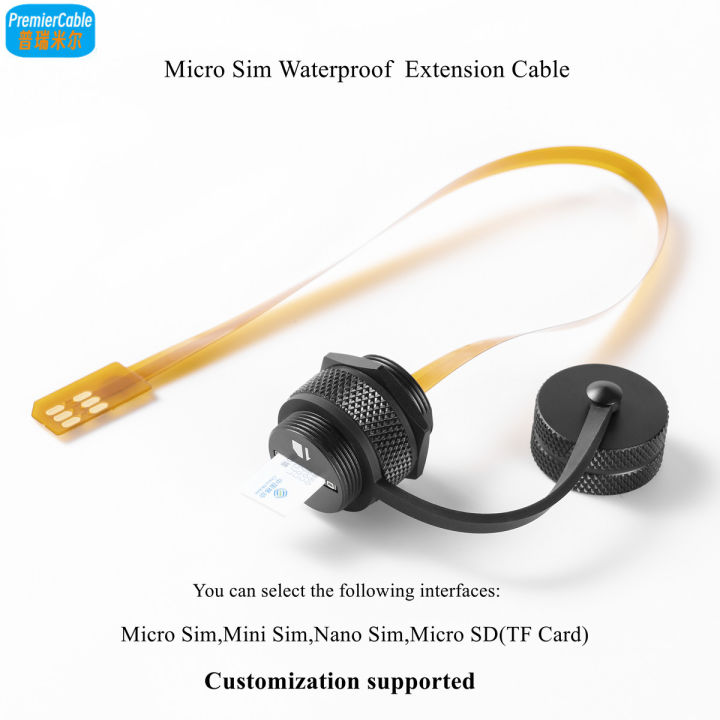 Waterproof micro SIM extension cable IP67 Micro sim Panel Mount ...