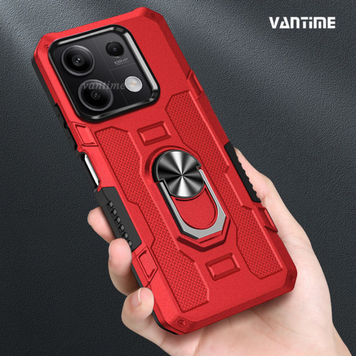 Vantime for Xiaomi Redmi Note 13 5G Armor Case Hybrid ShockProof Dual layer with Ring Stand ...