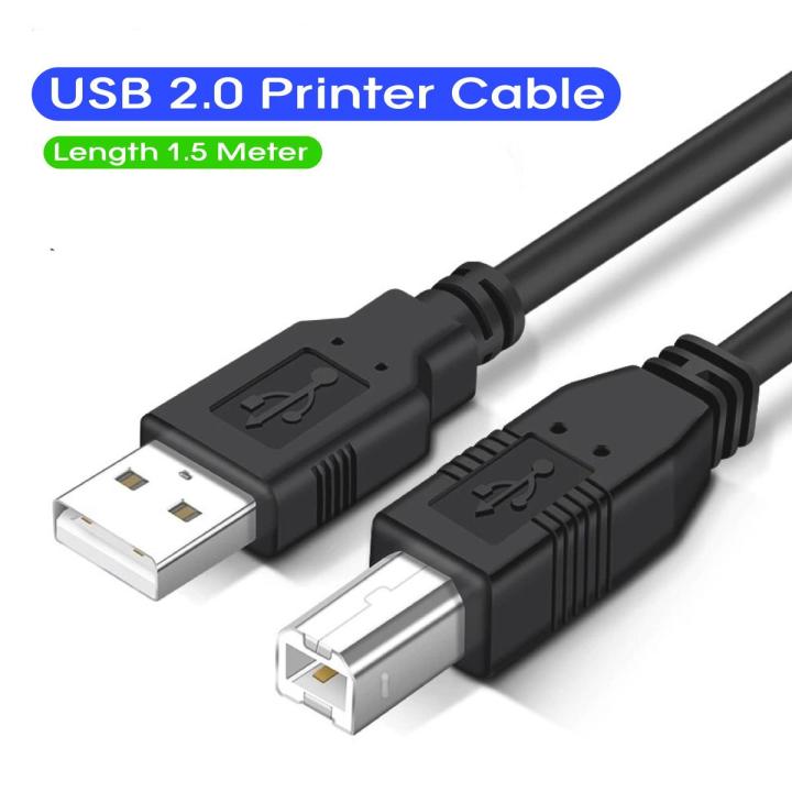USB Printer Cable 1.5M Black Usb 2.0 Printer Cable 1.5Meter | Daraz.com.bd
