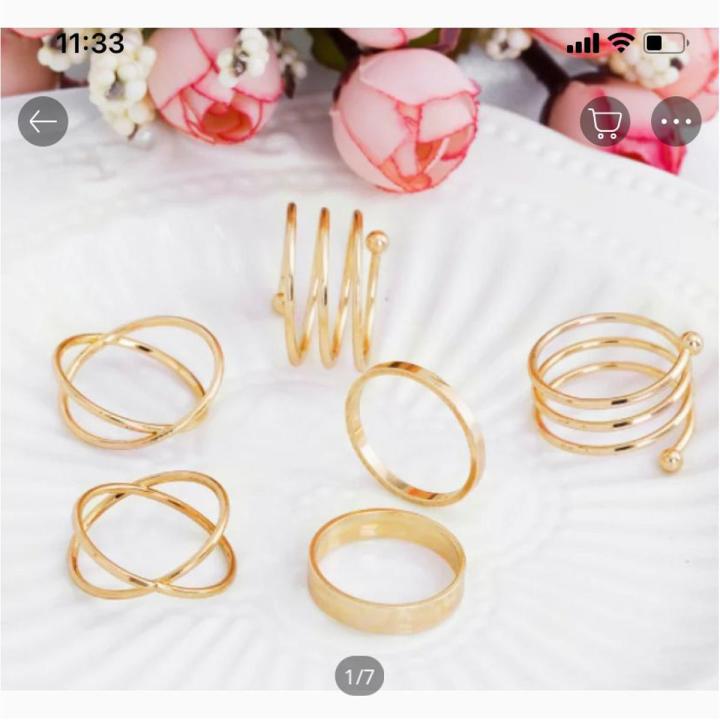 6 Pcs/Set Finger Ring Set Rings For Women'S Fashion - Ring For women ...