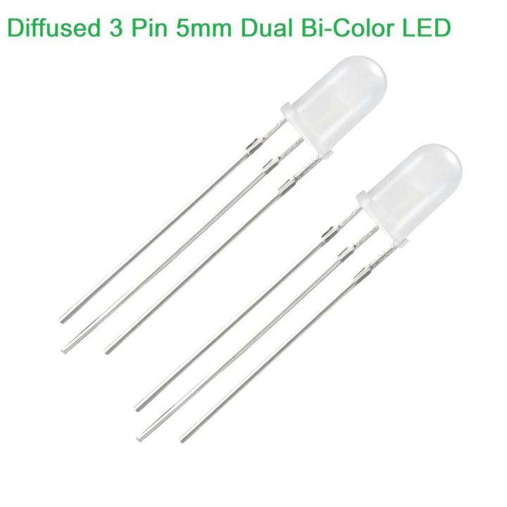 10Pcs- 3Pin Bi Color Supper Bright 3 Pin 5mm Dual Bi-Color LED Diode ...