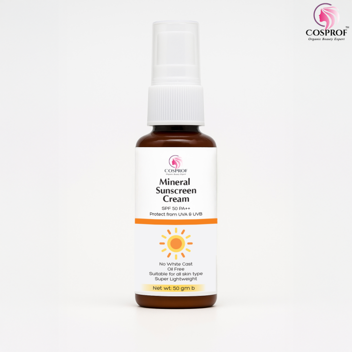 Cosprof Mineral Sunscreen Cream with Moisturizer SPF 50PA++ 50gm UVA ...