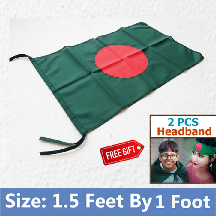 Premium (1.5 by 1) Feet Bangladesh Flag – Direct Factory Supply Green ...
