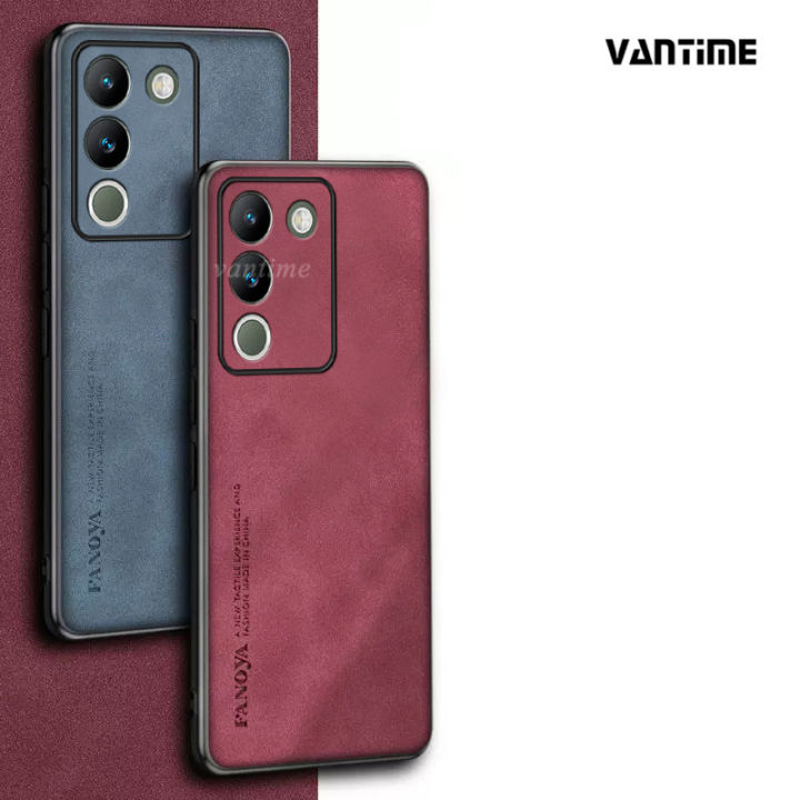 Vantime for Vivo V29e 5G Case Soft Pure Leather Slim Matte Back Cover ...