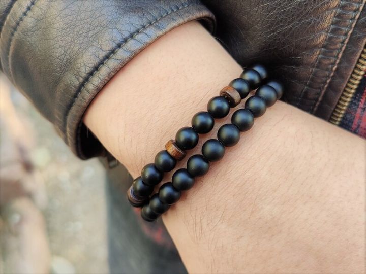 Natural Beads Stone Bracelet for Men 2ps | Daraz.com.bd
