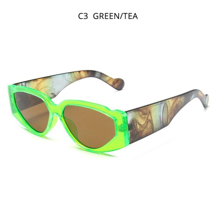 【happy one】Green TeaHOOBAN 2020 Leopard Cat Eye Sunglasses Women Sun ...