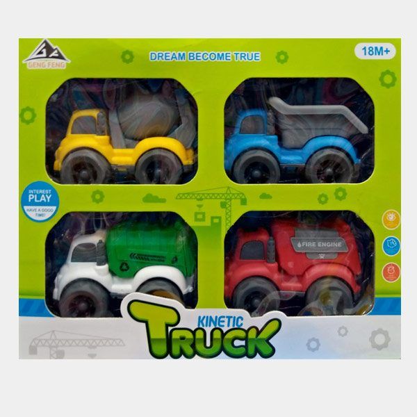 Kids Toy Friction Car Set 4 Pcs Push Car For Baby Construction Truck ...