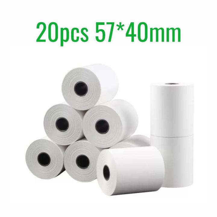 20pcs 57*40mm Thermal Paper Rolls for 58mm POS Printer, Receipt Printer ...