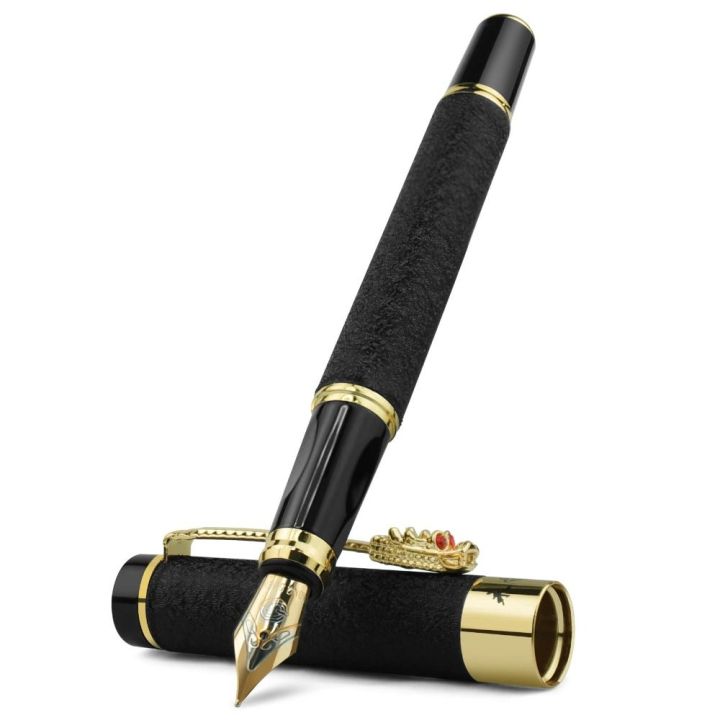 Solid Classic Dragon Crystal Diamond Pen Smooth Writing Fountain Pen ...