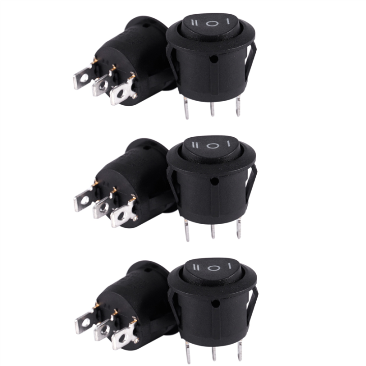 6 x AC 6A/250V 10A/125V 3 Pin SPDT ON/OFF/ON 3 Position Round Boat ...