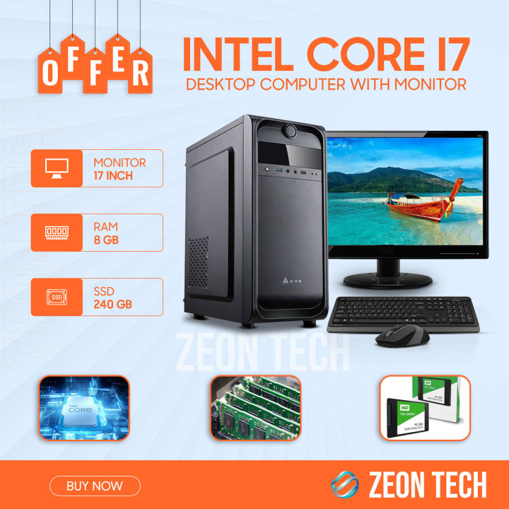 Intel Core i7 RAM 8GB SSD 240GB Graphics 2GB Built in Gaming PC 64 Bit ...