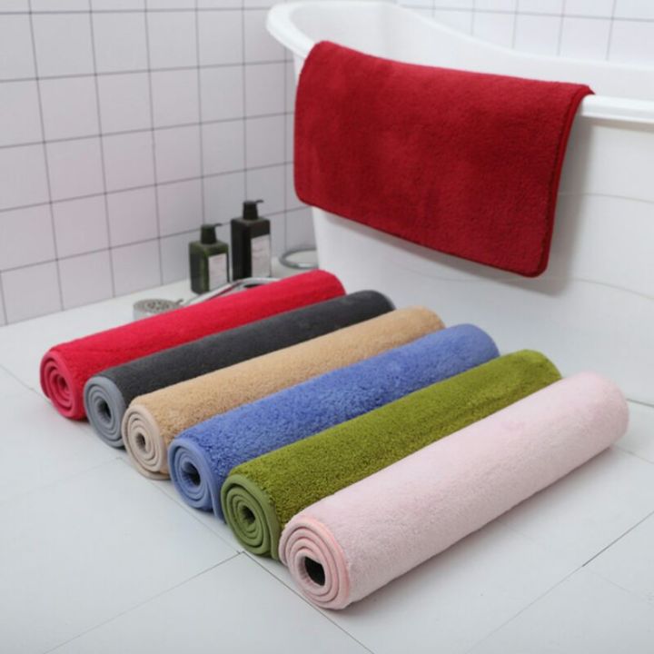 Large Size 40x60CM Solid Color Microfiber Chenille Bathroom Floor Mat ...