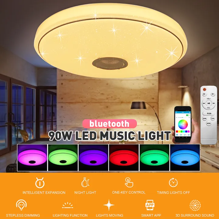 90W Smart bluetooth Music LED Ceiling Light Dimming APP Control For ...