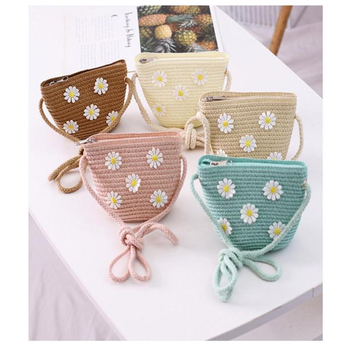 2022 Princess Flower Bag Daisy Coin Messenger Purse Mini Shoulder Cute ...