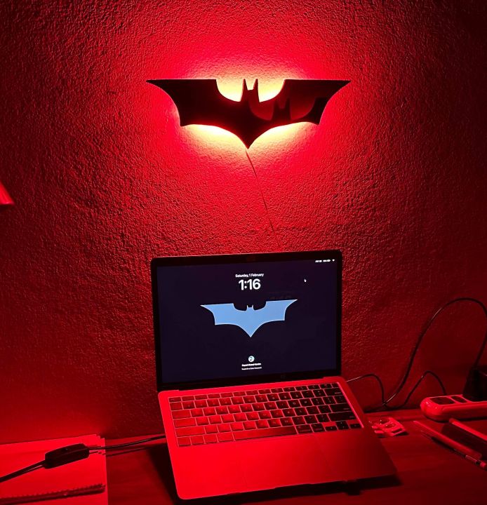 Creative 3D Batman LED Light | Wall Mounted Bat Decoration | Gaming ...