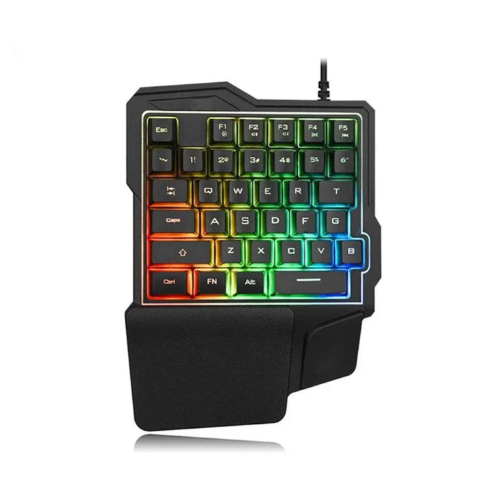 K7 One-handed Game Keyboard Wired Keyboard Streaming Color RGB light ...