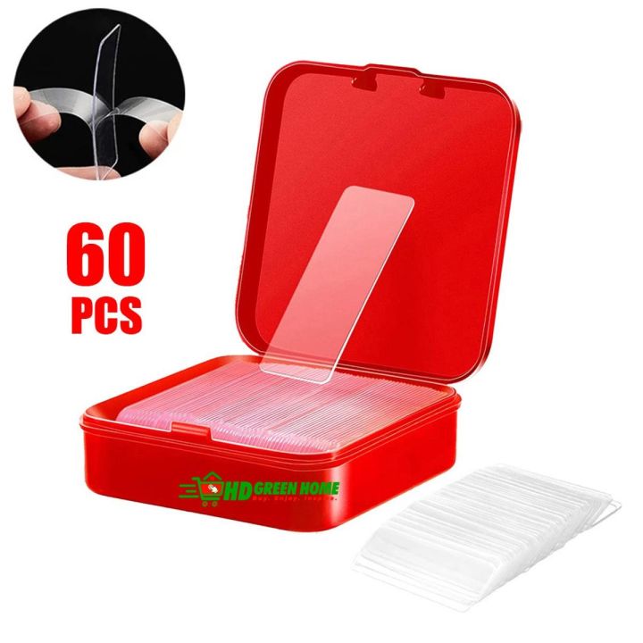 60pcs x Magic Sticker Acrylic Double Sided Adhesive Transparent ...