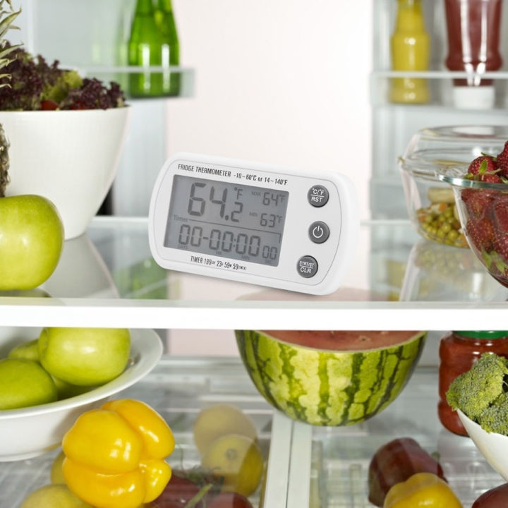 LED Di tal Waterproof Refrigerator Freezer Thermometer ℃/℉ Temperature ...