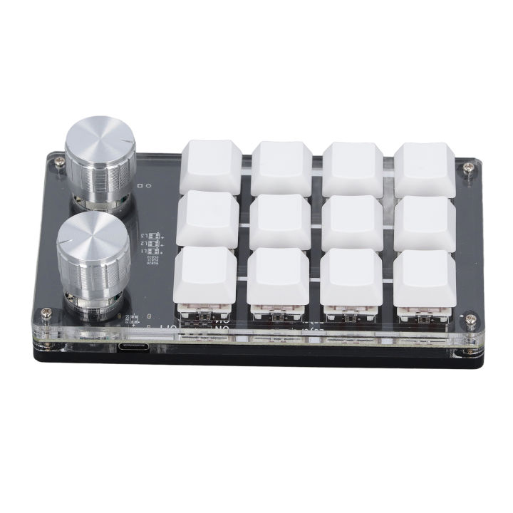 12 Key Knob Keyboard Programmable USB Red Switch Mechanical Keypad DC ...