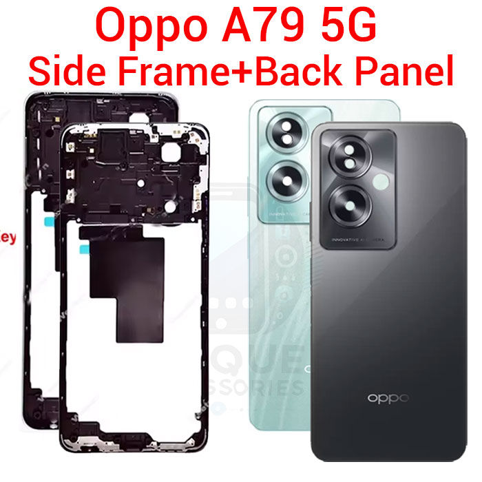 For Oppo A79 5G CPH2553 Side Frame + Back Panel Housing + Camera Glass ...