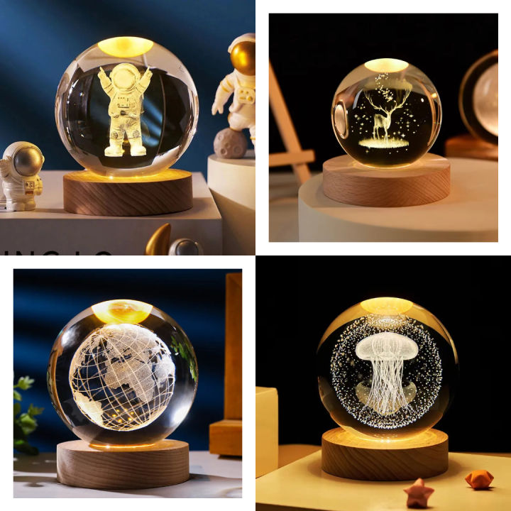 3D Crystal Ball Lamp for decoration (1 Color Base) | Ball | Lamp ...