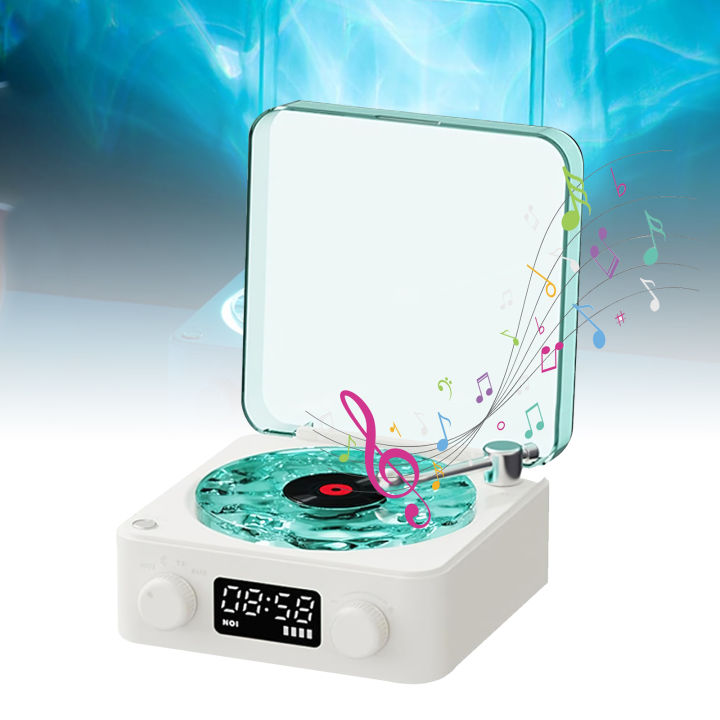 Retro Wireless Speaker Bluetooth Stereo LED Music Player Built-in White ...