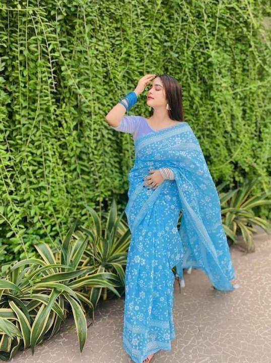 Most Popular Soft Pure Digital Print Saree For Women.Best Stylish Saree ...