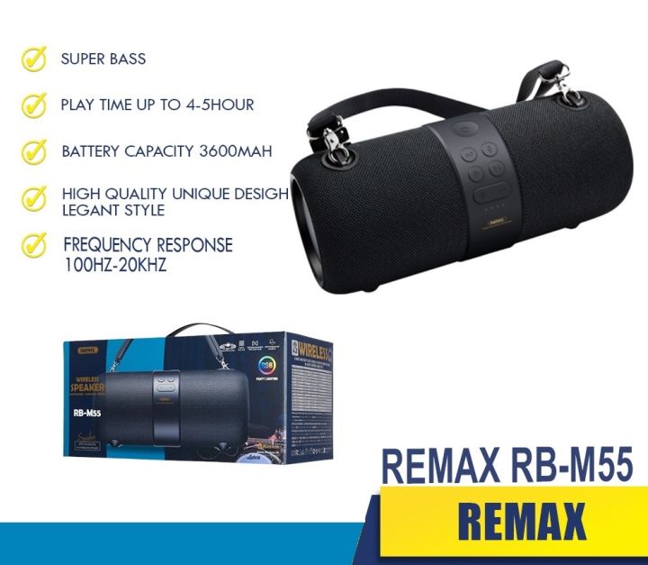Remax RB-M55 Jango Series Outdoor Portable Wireless Speaker with RGB ...