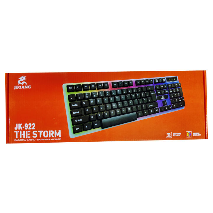 JEQANG jk-922 the storm Rainbow backlight gaming keyboard - RGB keyboard | Daraz.com.bd