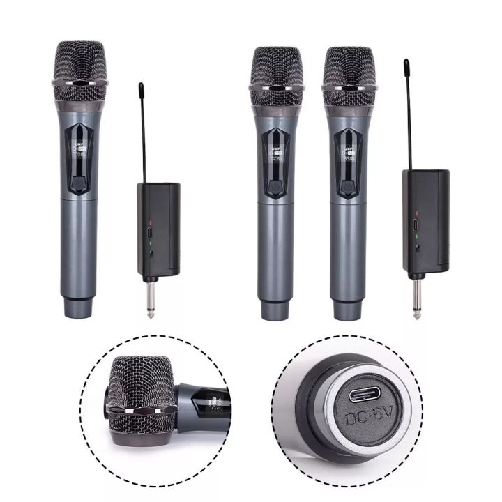 Wireless Microphone With Receiver UHF Professional Handheld Microphone ...