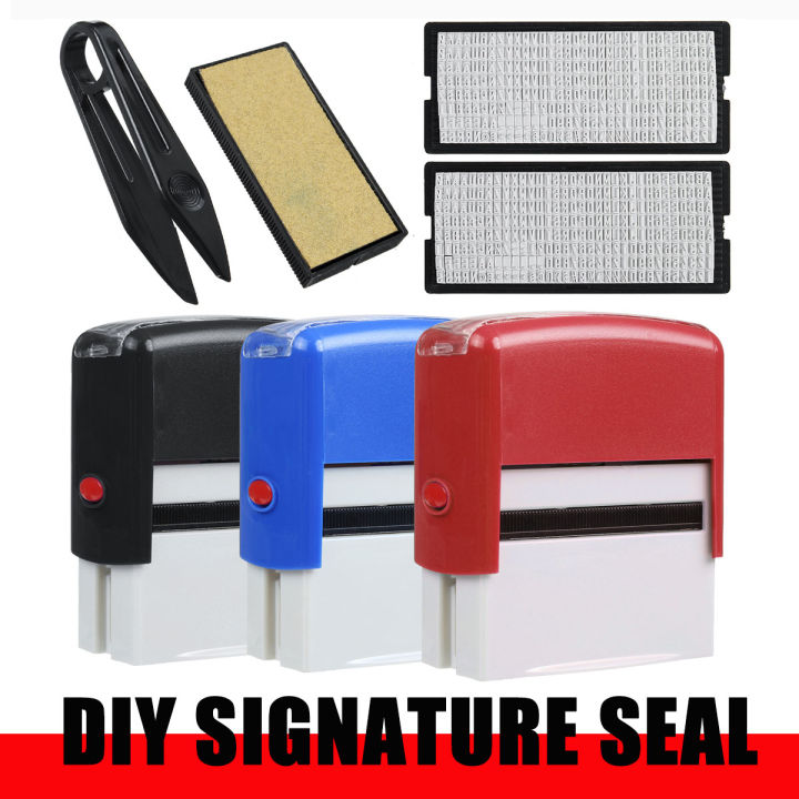 Personalised Rubber Stamp Kit Self Inking Business Address Garage Name ...