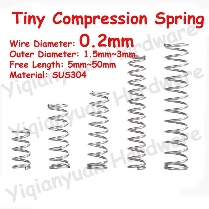 10Pcs Wire Diameter φ0.2mm SUS304 Stainless Steel Tiny Compression ...