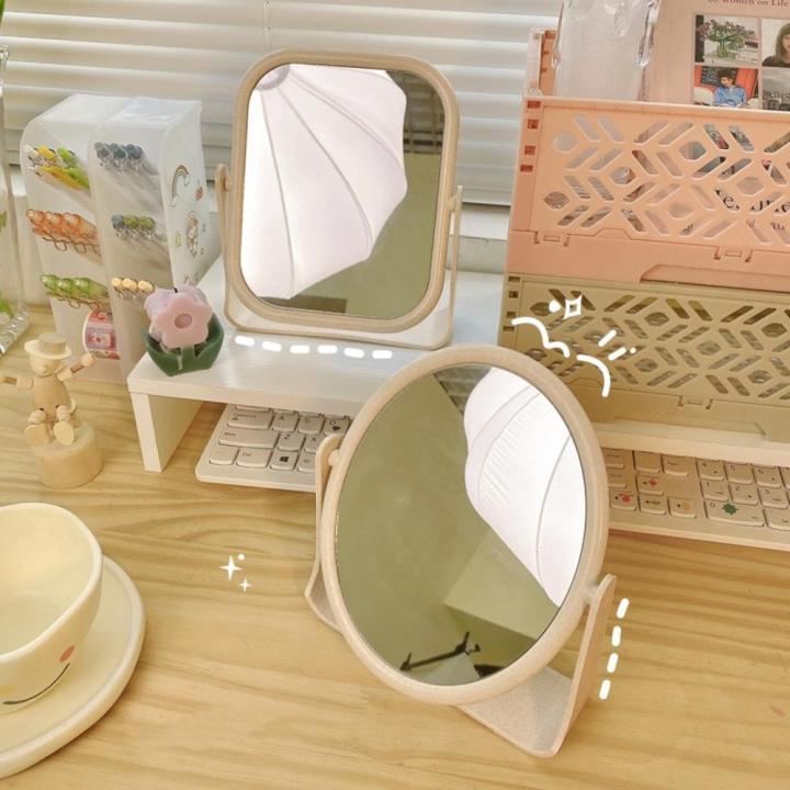 Makeup Desktop Cute Rotating Fashion Mirror Oval Rectangle Shape Women ...