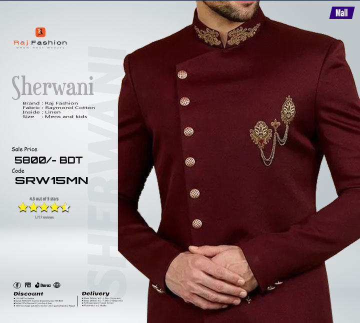 Raj Fashion Royal king Type suit sherwani For all use |SRW-15 | Daraz ...