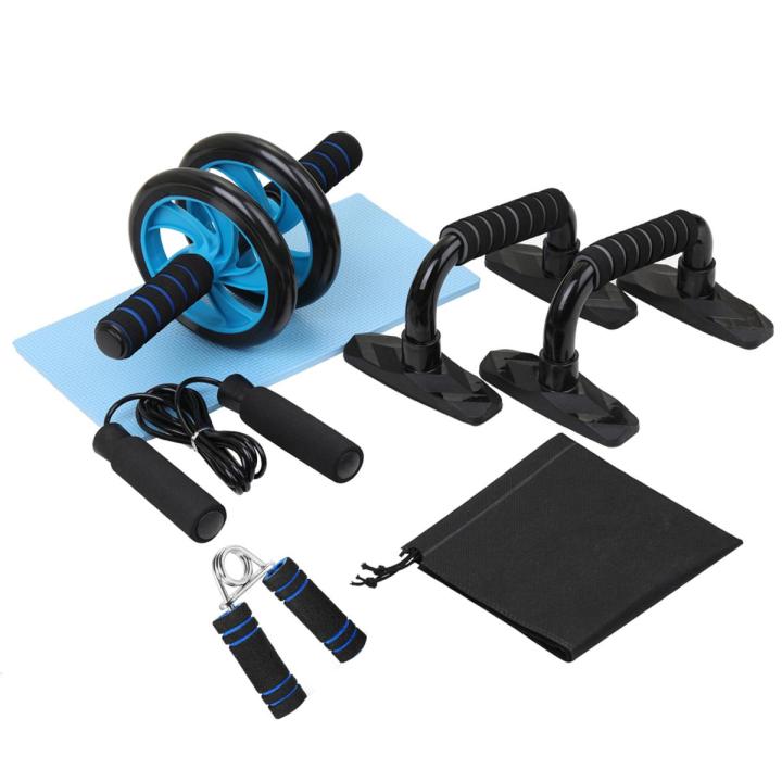 5-In-1 AB Wheel Roller Kit with Push-Up Bar Jump Rope Hand Gripper ...