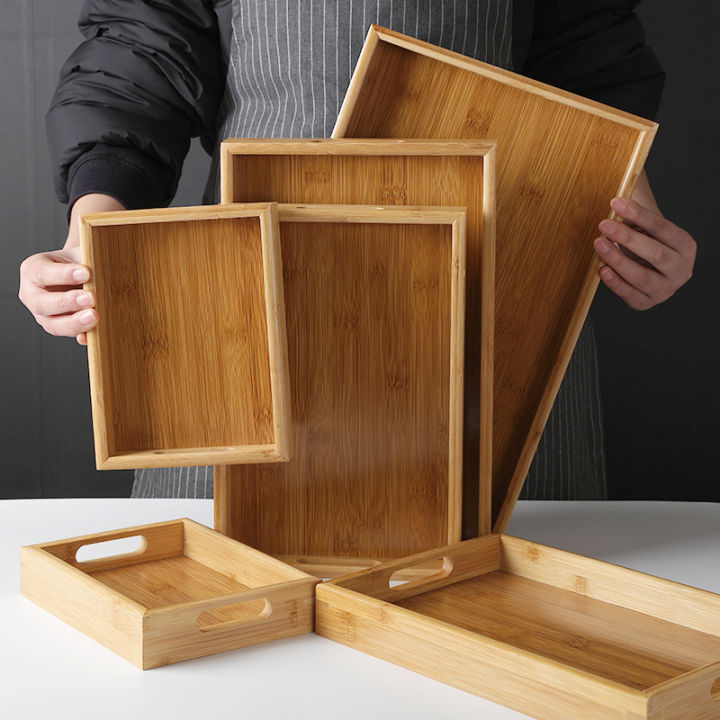 RHS Online Bamboo Fruit Tea Tray Rectangle Wood Tray Tableware Food ...