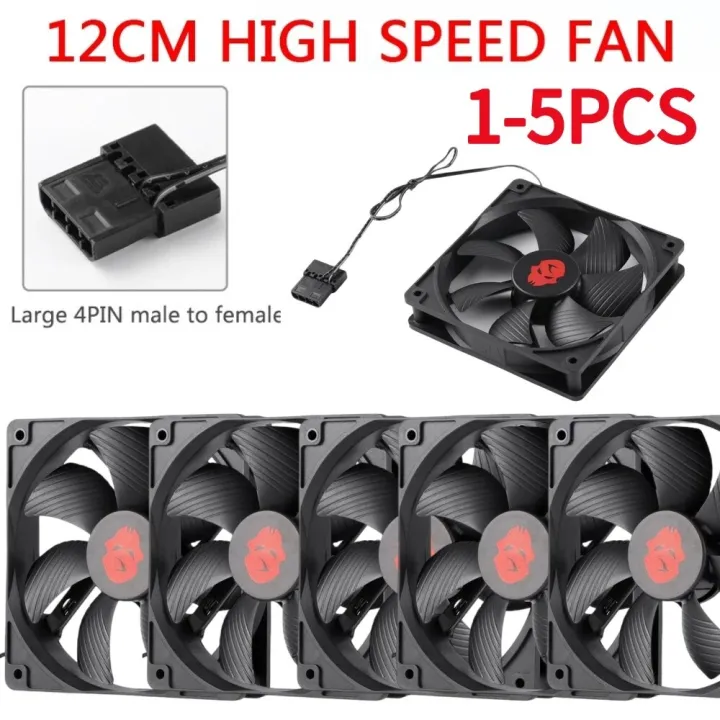 120mm Quiet Computer Fan 4 Pin High Speed Desktop Chassis Fan DC 12V ...