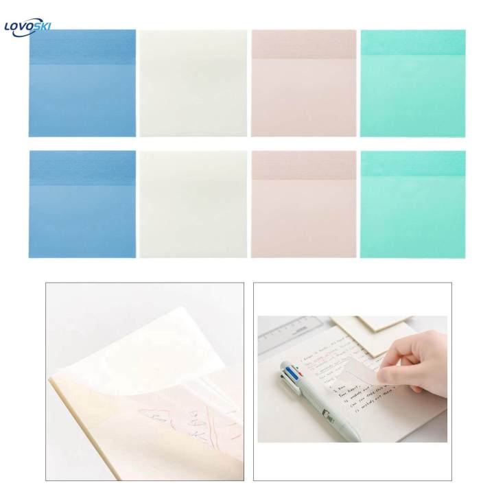 50Sheet/8 Set Translucent Sticky Notes Annotation Tabs Reusable for ...